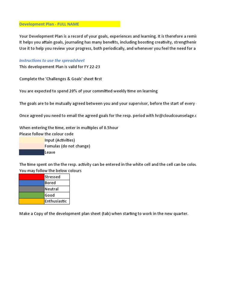 Personal Development Tracker | PDF | Goal Setting | Human Resources