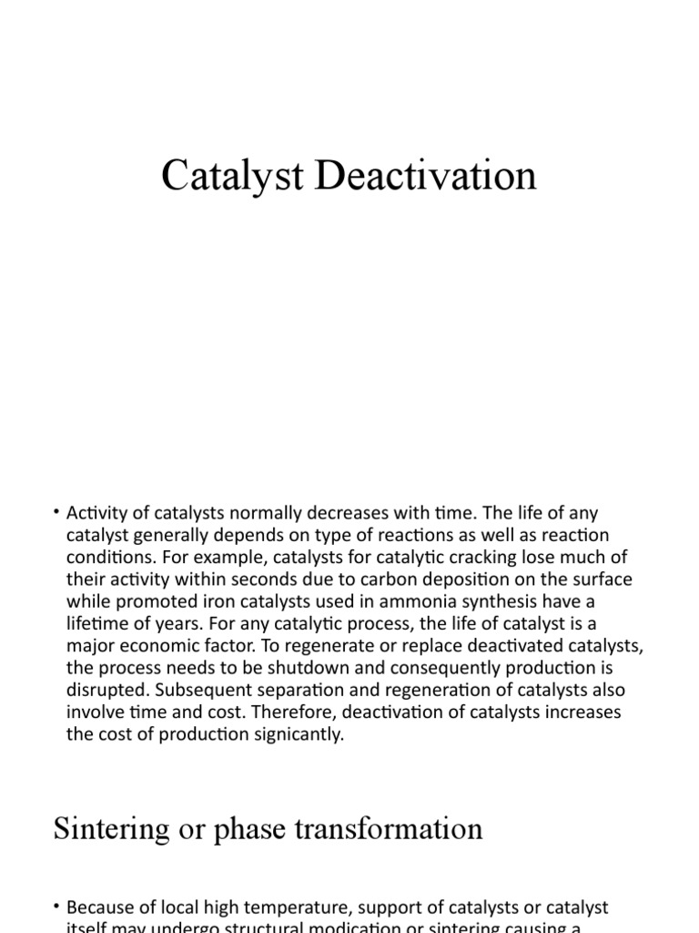 Catalyst Deactivation | PDF | Catalysis | Chemical Reactions