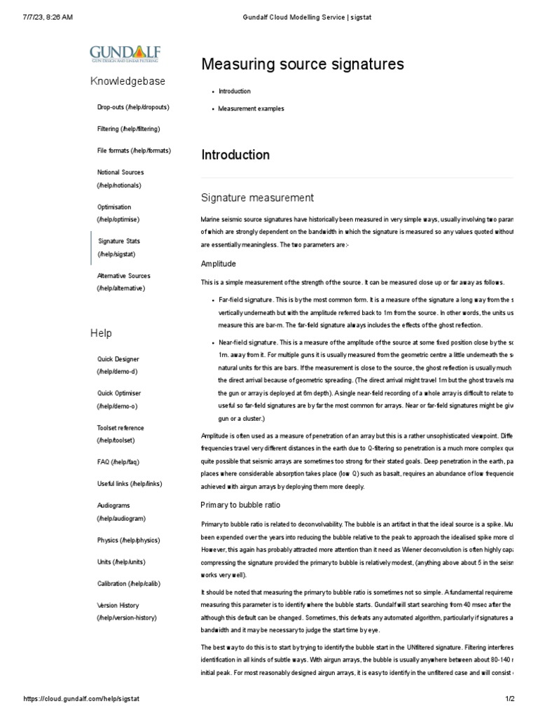 Gundalf Cloud Modelling Service - Sigstat | PDF | Amplitude | Bandwidth ...