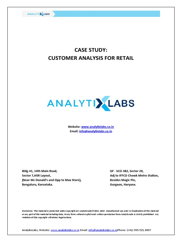 Retail Case Study | PDF | Retail | Analytics