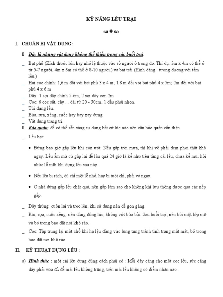 Bai Khoa Ky Nang Leu Trai | PDF