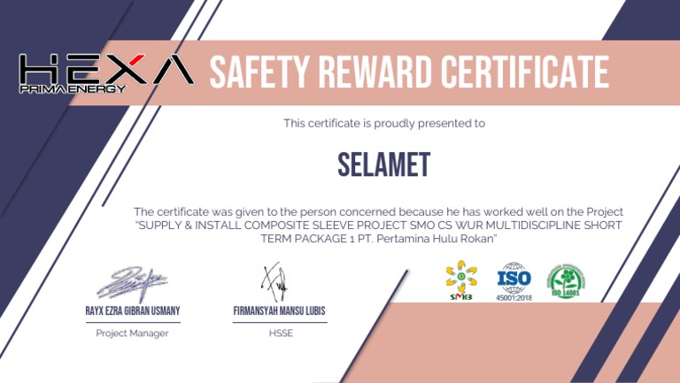 MASTER CERTIFICATE Selamet | PDF