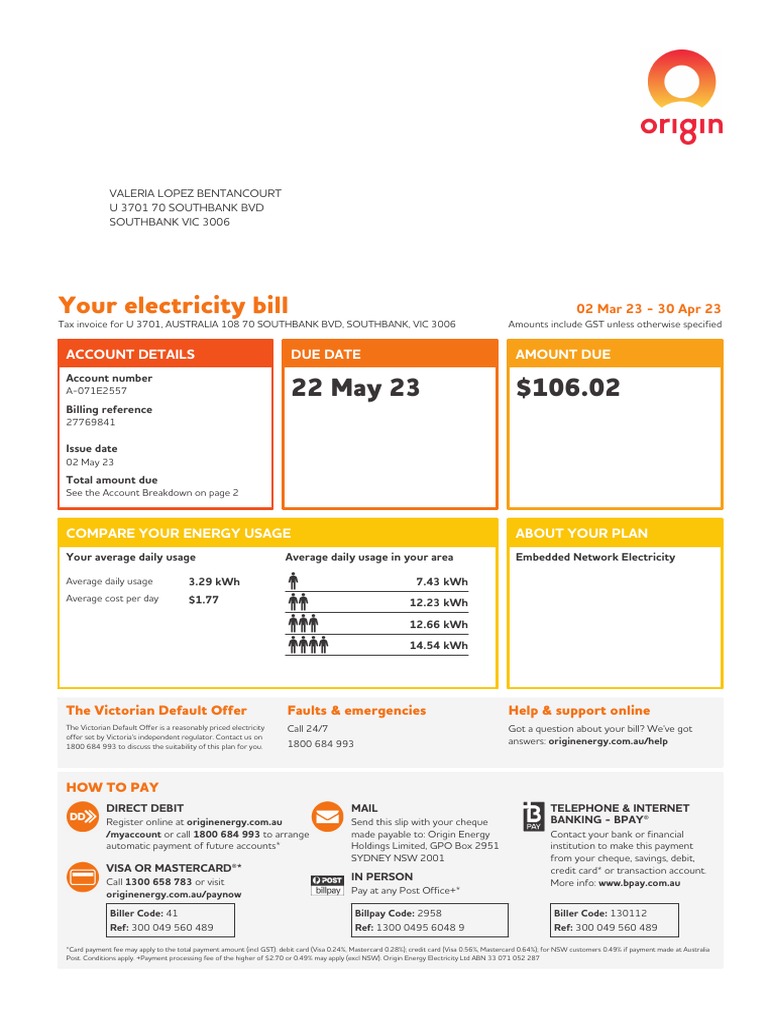 Origin Statement 2023 04 30 | PDF | Service Industries | Payments