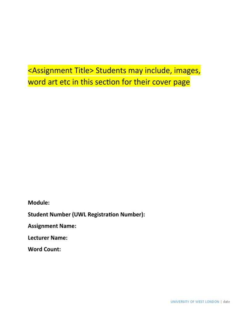 Assignment Cover Page - Format | PDF