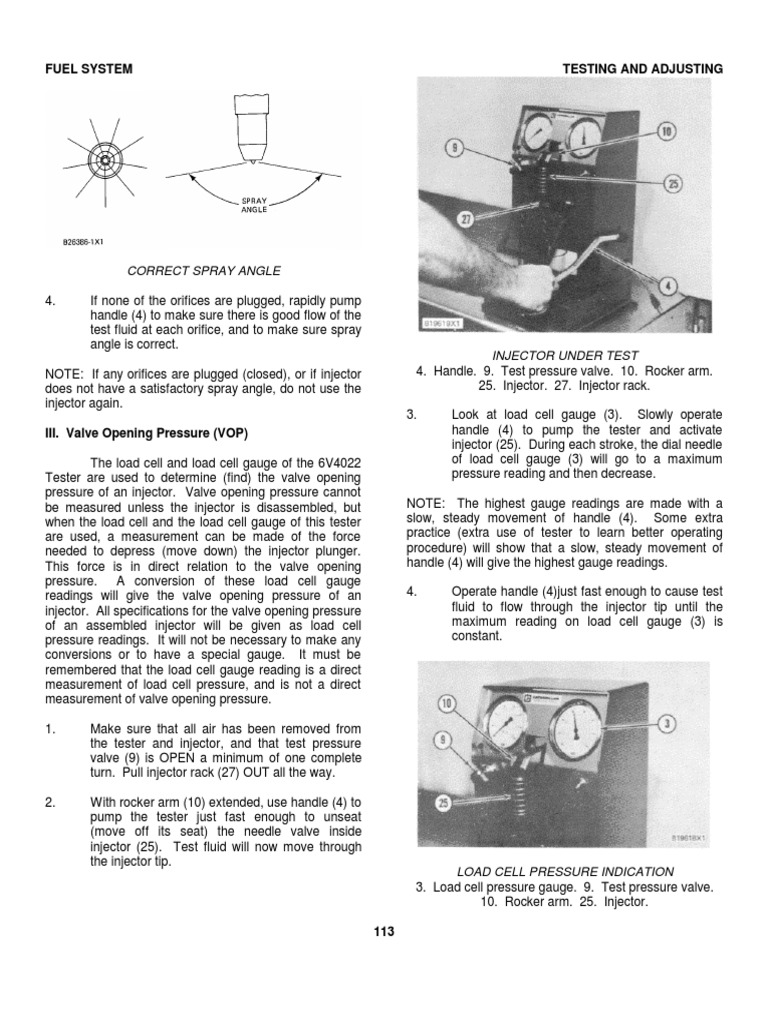 Correct Spray Angle: Fuel System Testing and Adjusting | PDF | Internal ...