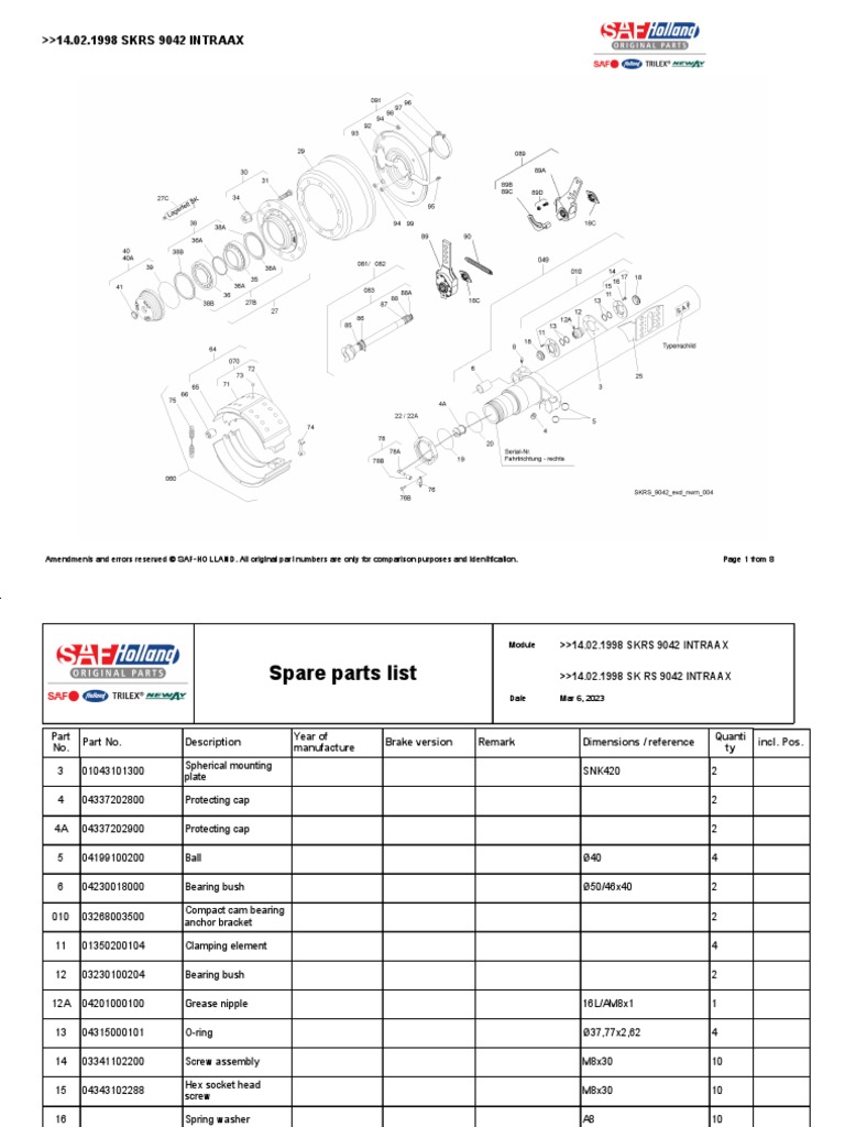 14.02.1998 SKRS 9042 Intraax | PDF | Axle | Land Vehicles