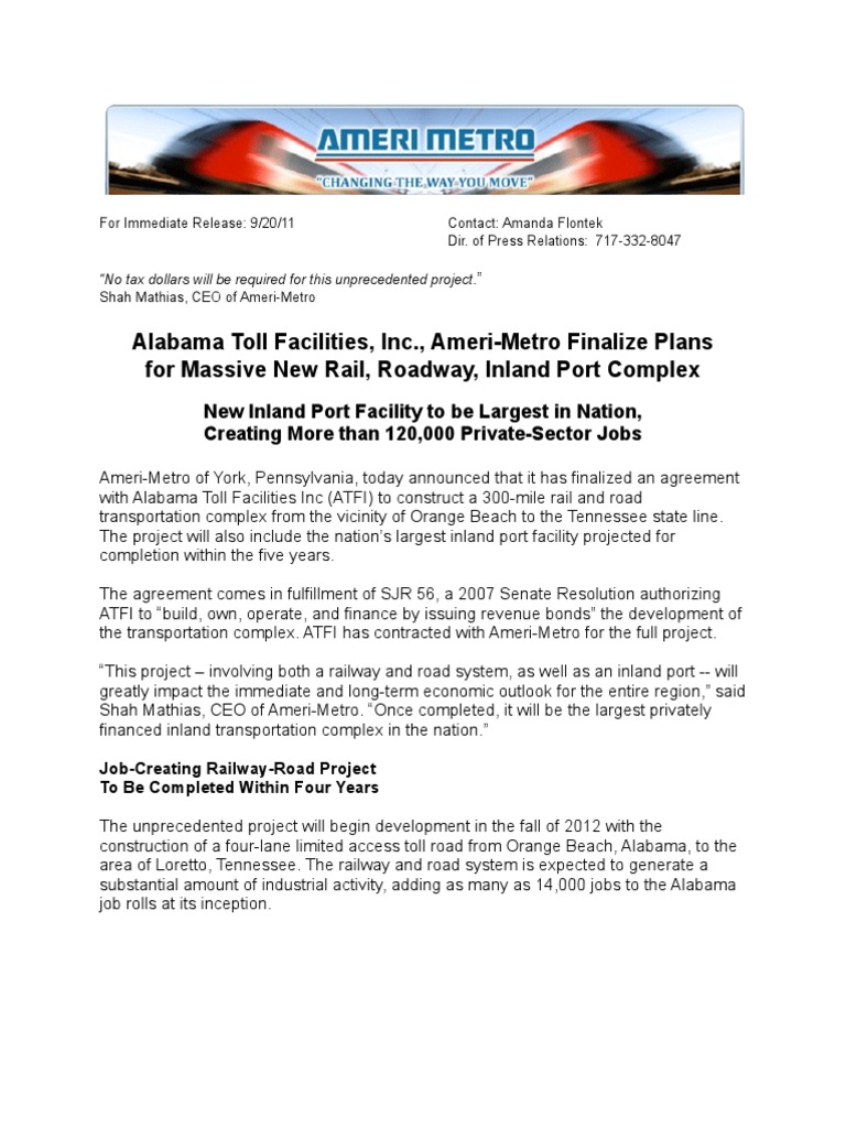 Ameri Metro-110920-New Trans Alabama Transportation-1 | PDF | Train Station | Alabama