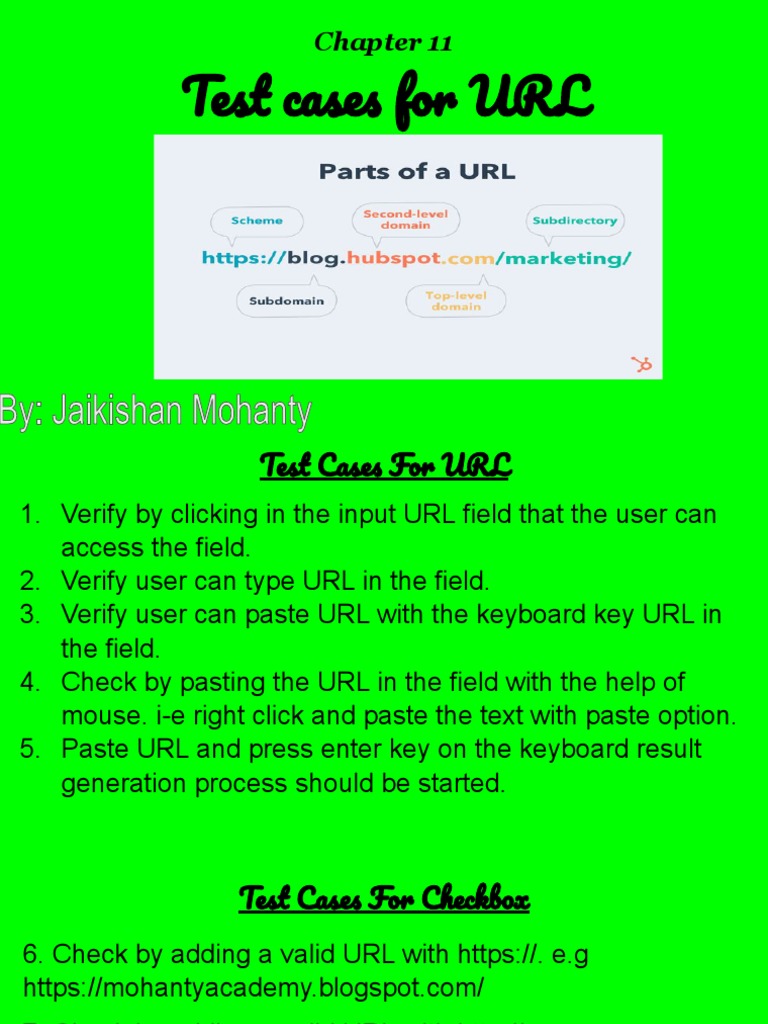 11 - Test Cases For URL | PDF