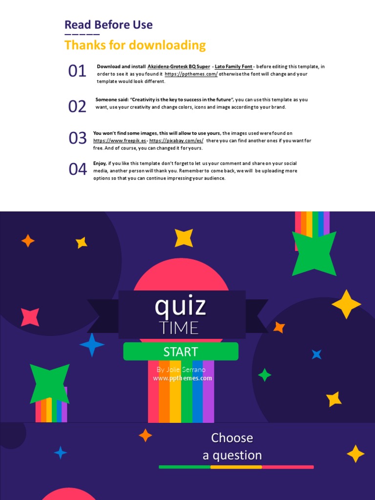 Interactive Quiz Powerpoint Template | PDF