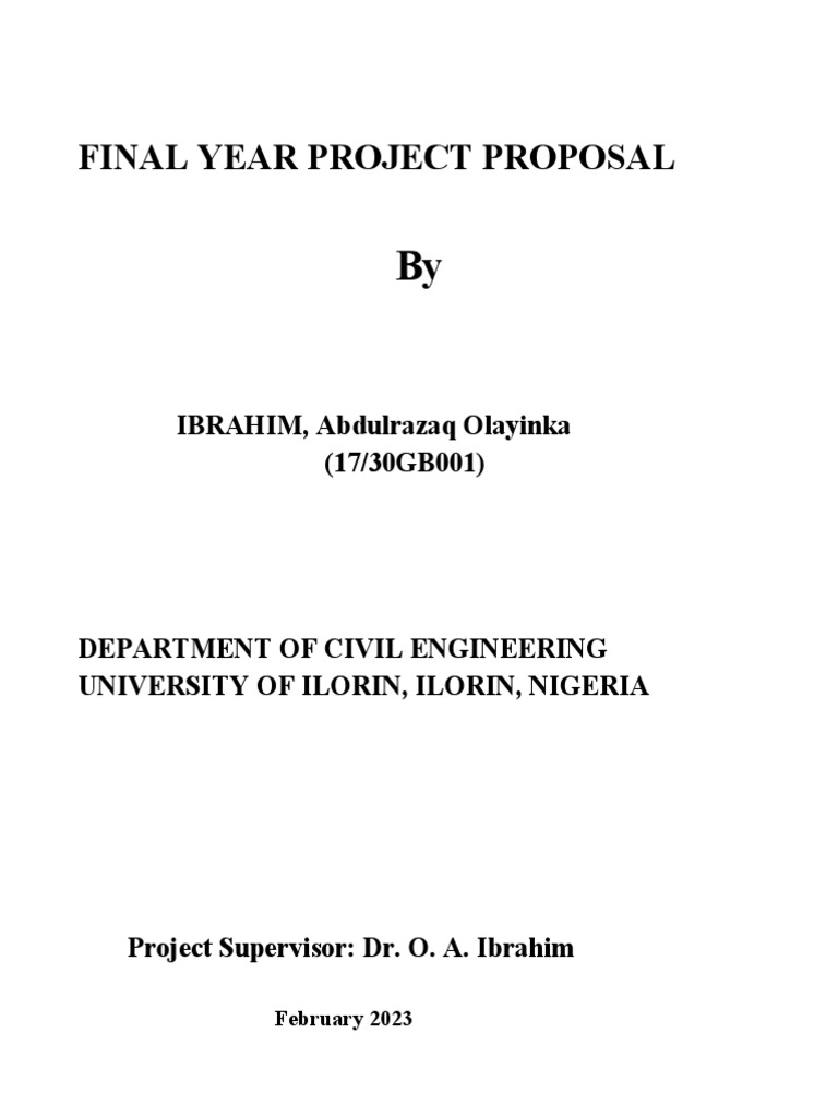 Recent FINAL YEAR PROJECT PROPOSAL | PDF | Concrete | Water