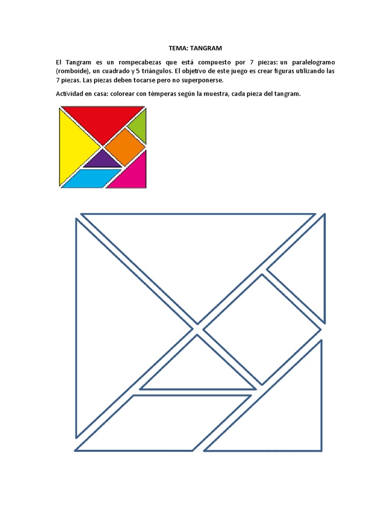 Figuras y Coloreo del Tangram 7 Piezas | PDF