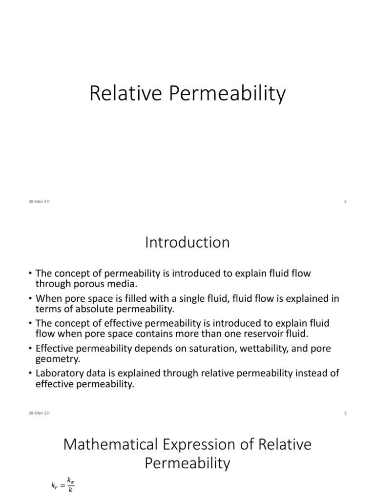 Relative Permeability | PDF | Permeability (Earth Sciences) | Porosity