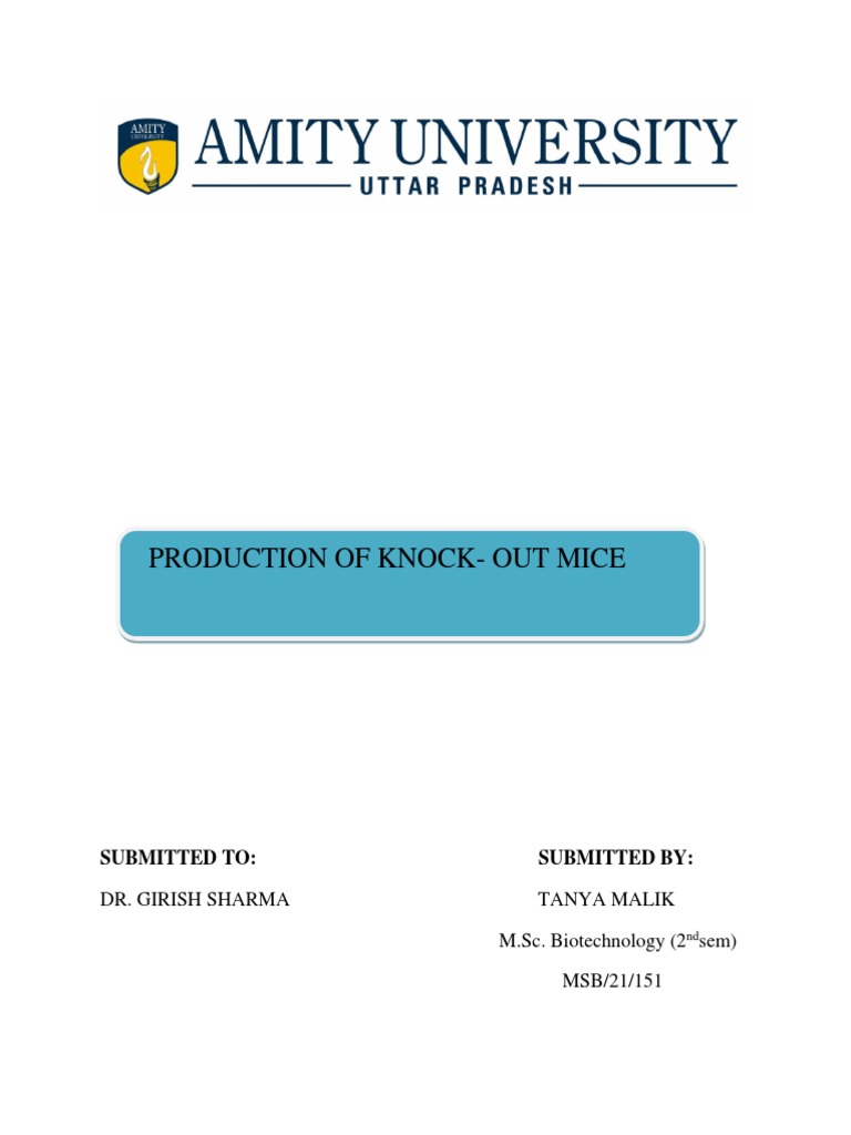 MSB.21.151 Tanya Malik | PDF | Gene Knockout | Biology