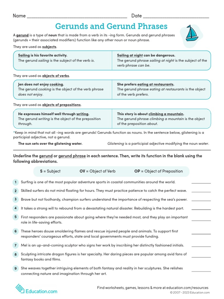 Gerunds and Gerund Phrases | PDF