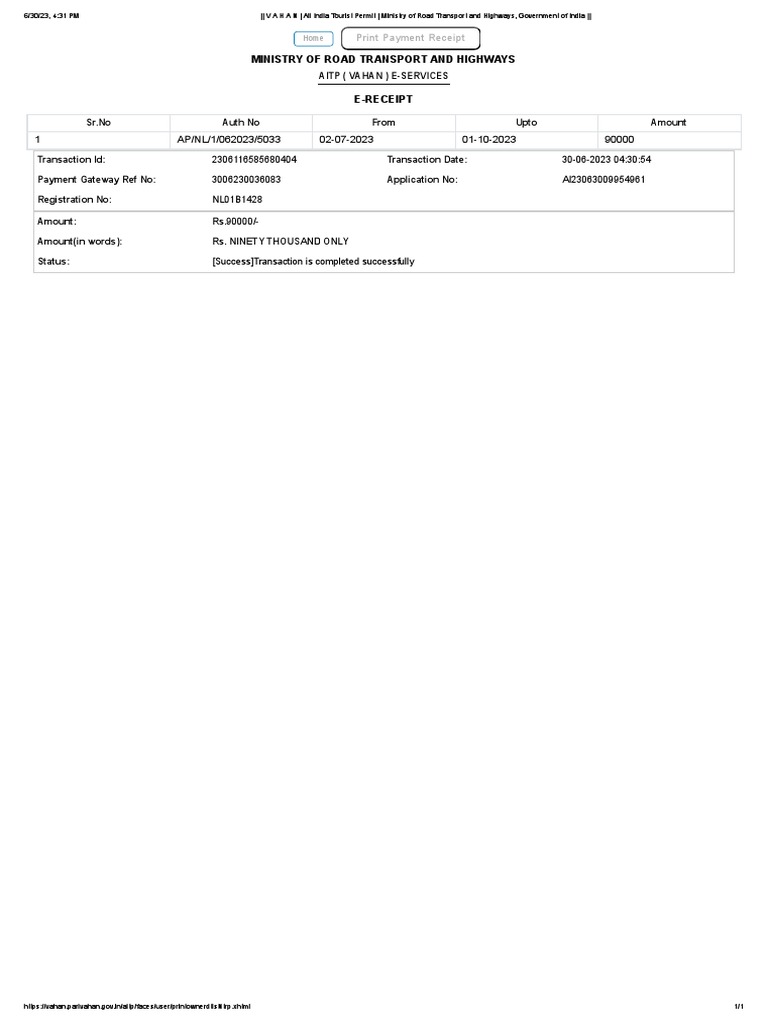 Ministry of Road Transport and Highways: 1 AP/NL/1/062023/5033 02-07 ...