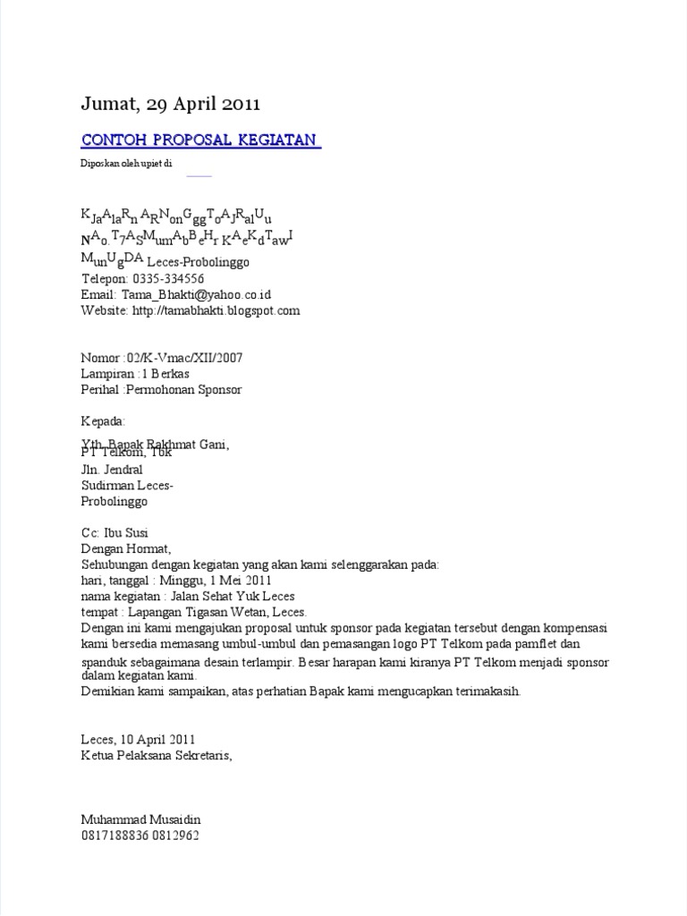 Contoh Proposal Jalan Santai | PDF