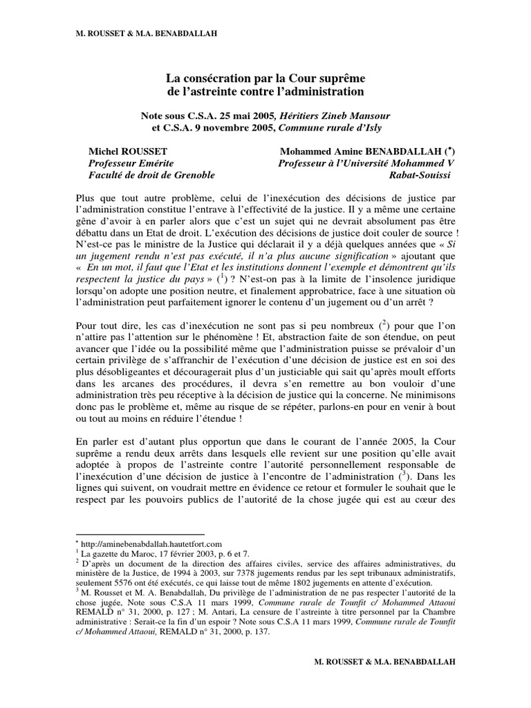 L'astreinte contre l'administration | PDF | Cour suprême des États-Unis ...