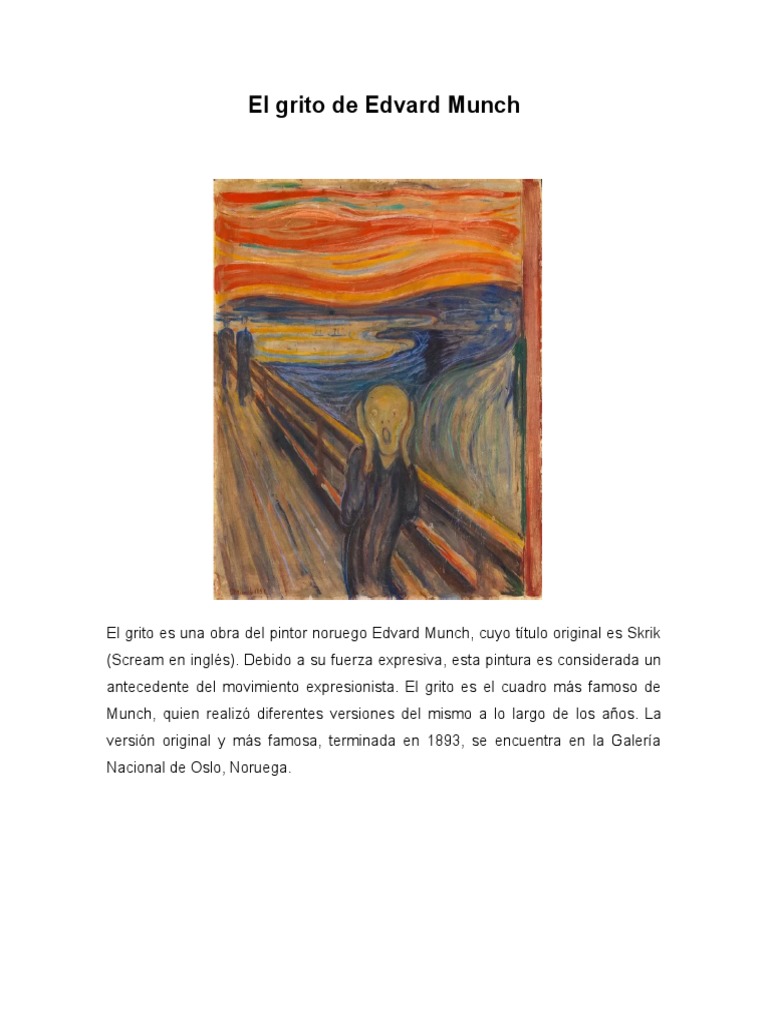 El Grito de Edvard Munch | PDF | Pinturas | Estética