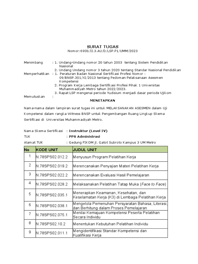 690b ST Asesor 7 Juli 2022 Witness Skema Instruktur Pak Agus Sutanto Dan Pak Desbud | PDF