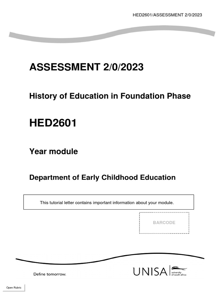 HED2601_ASSESSMENT 2_0_2023 (1) | PDF