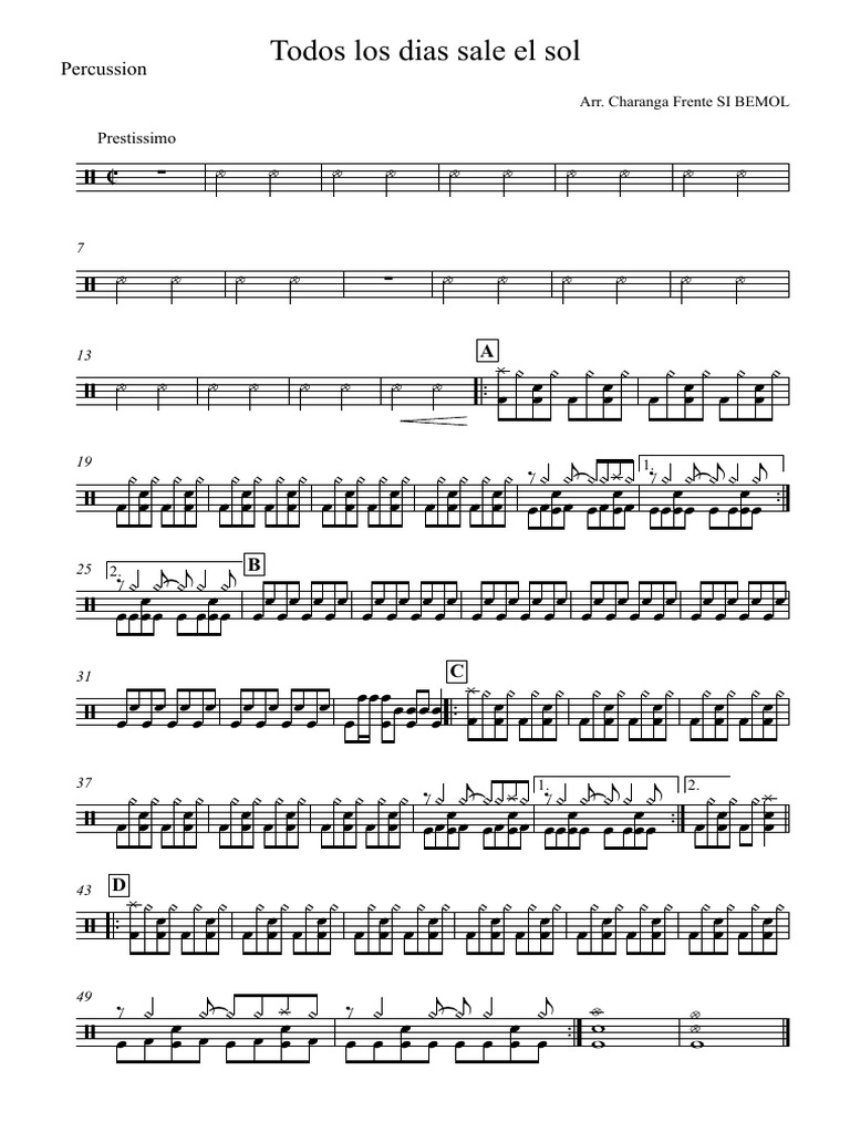 Todos Los Dias Sale El Sol - Percussion | PDF