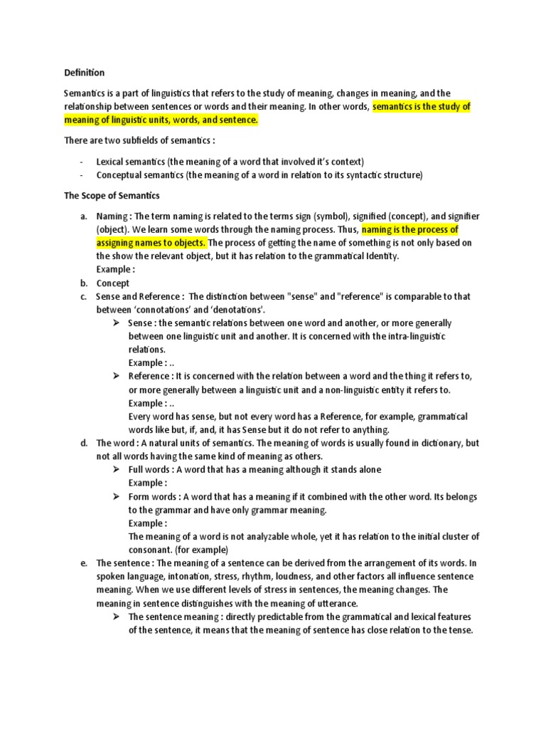 Basic Concepts of Semantics | PDF