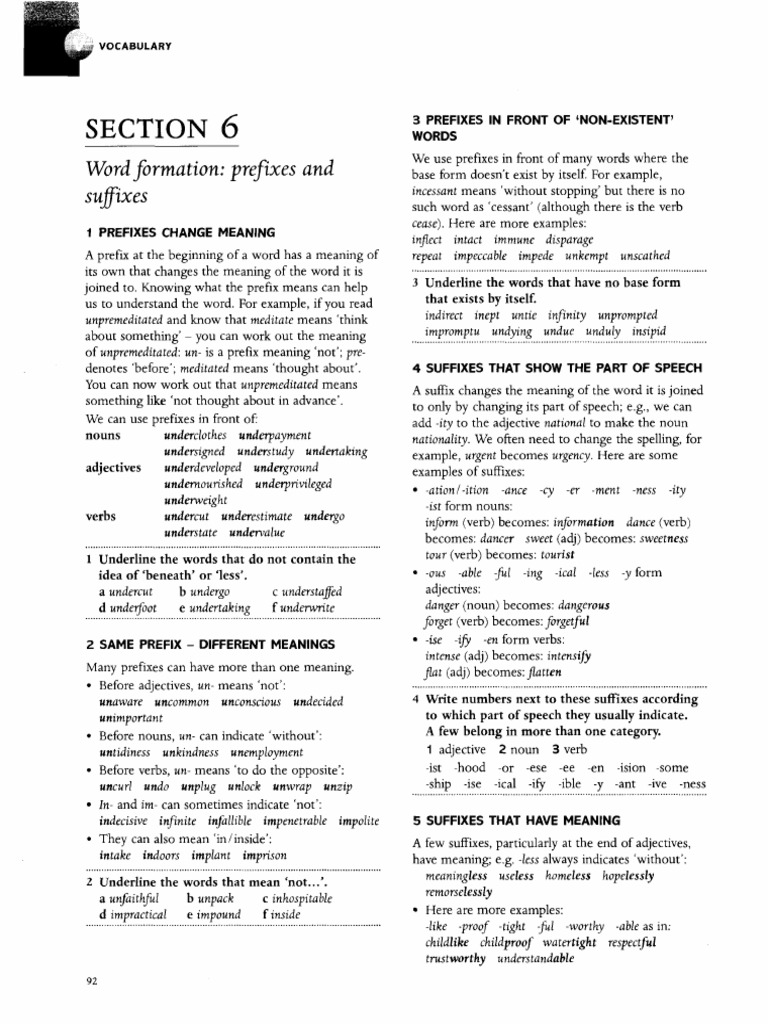 Antonyms and Synonyms with Prefixes/Suffixes | PDF | Language Arts ...