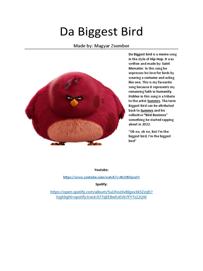 Da Biggest Bird | PDF