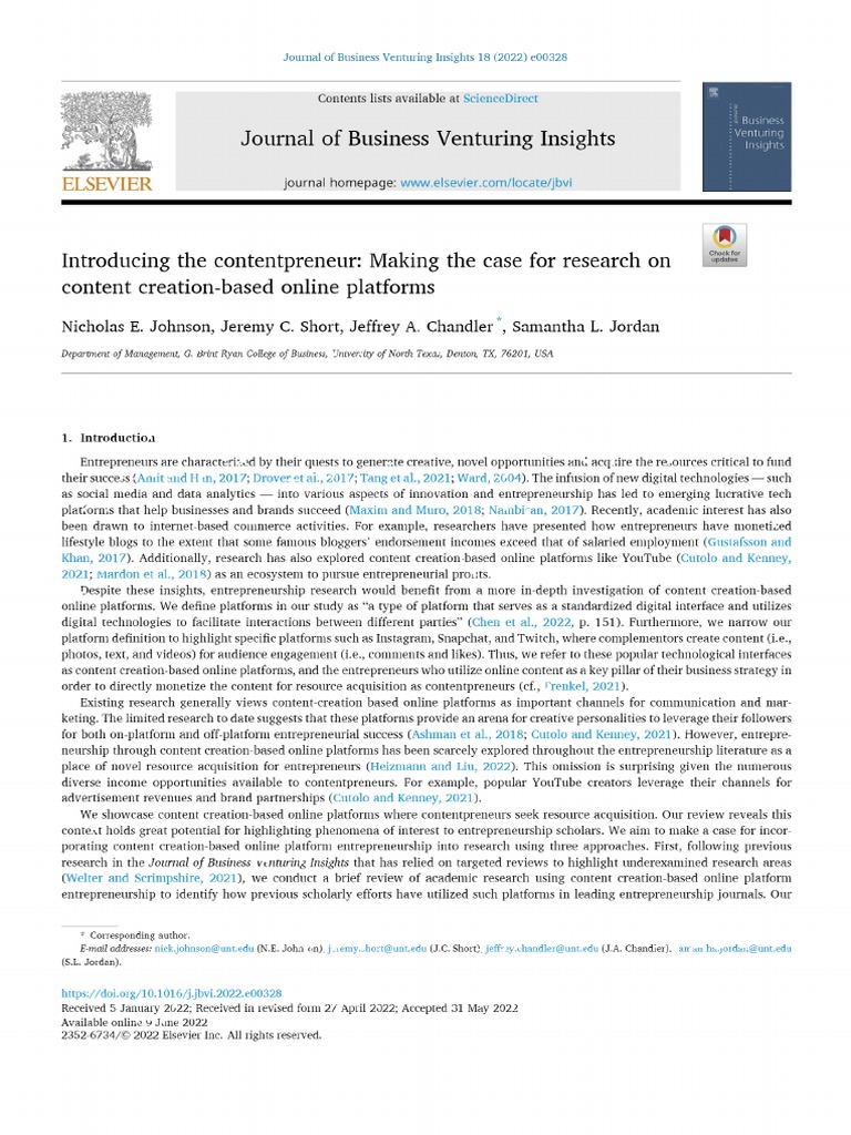 Introducing the contentpreneur_ Making the case for research on content ...