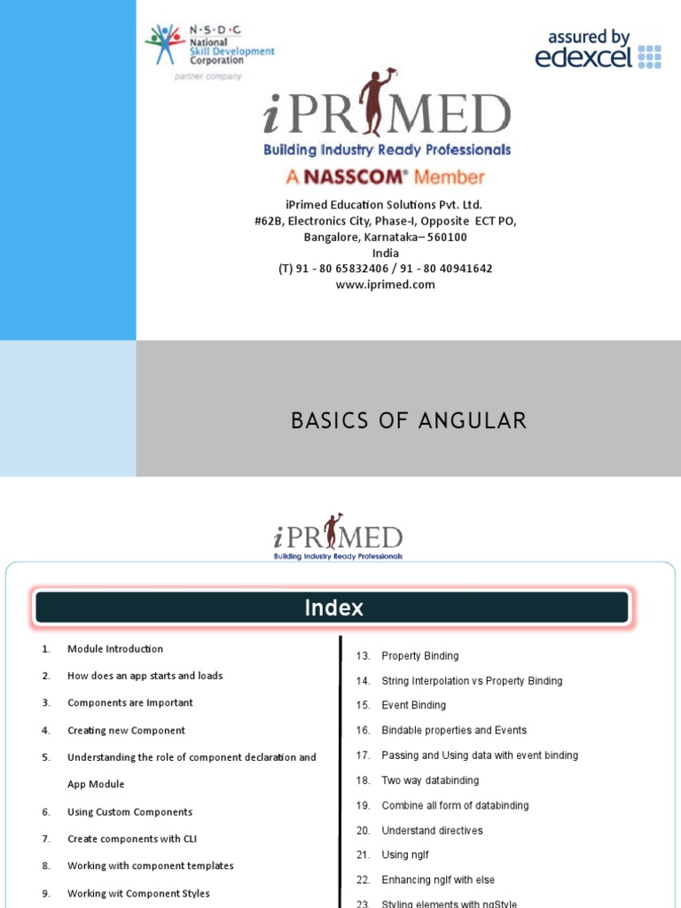 Basics of Angular - Presentation | PDF | Application Software | Html Basics of Angular - Presentation | PDF | Application Software | Html