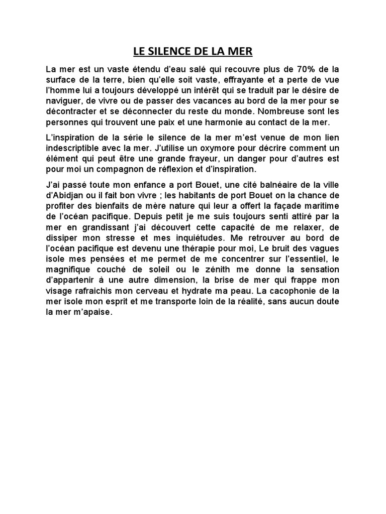 LE SILENCE DE LA MER | PDF