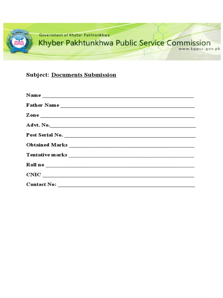 KPPSC Documents Submission Form | PDF | Career & Growth