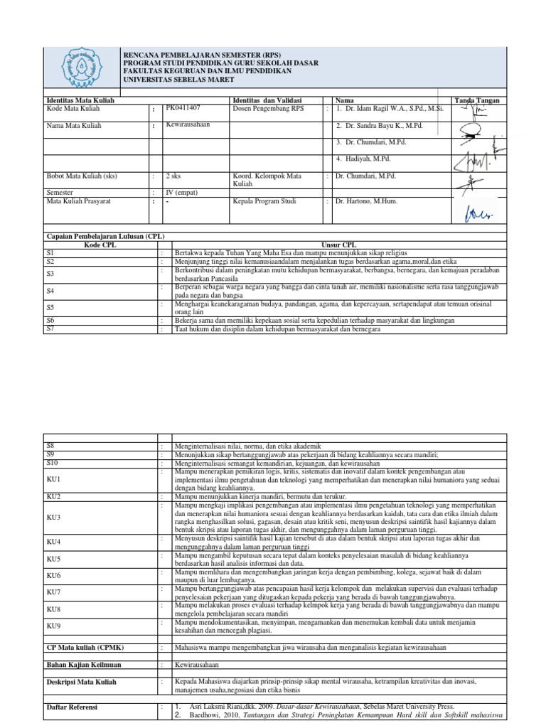 RPS Kwu | PDF | Karier & Perkembangan