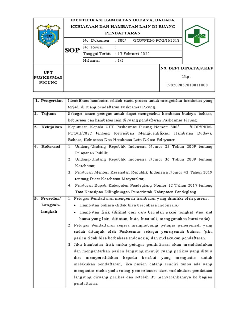 3.1 EP 5 SOP Penanganan Pasien Dengan Kebutuhan Khusus | PDF