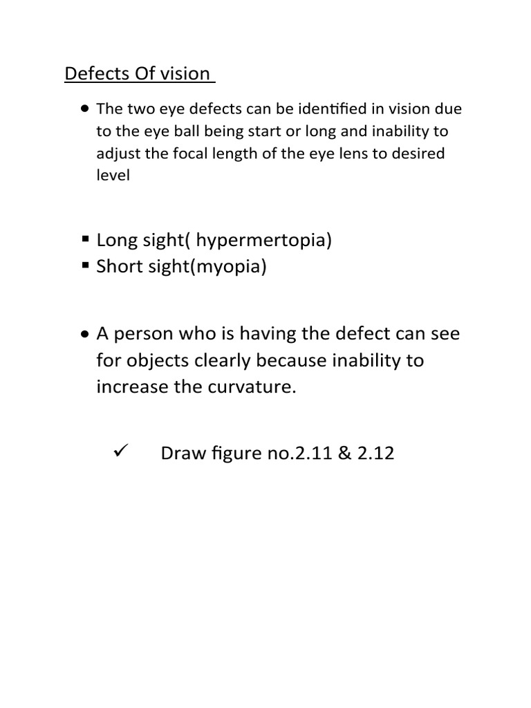 Defects of Vision | PDF
