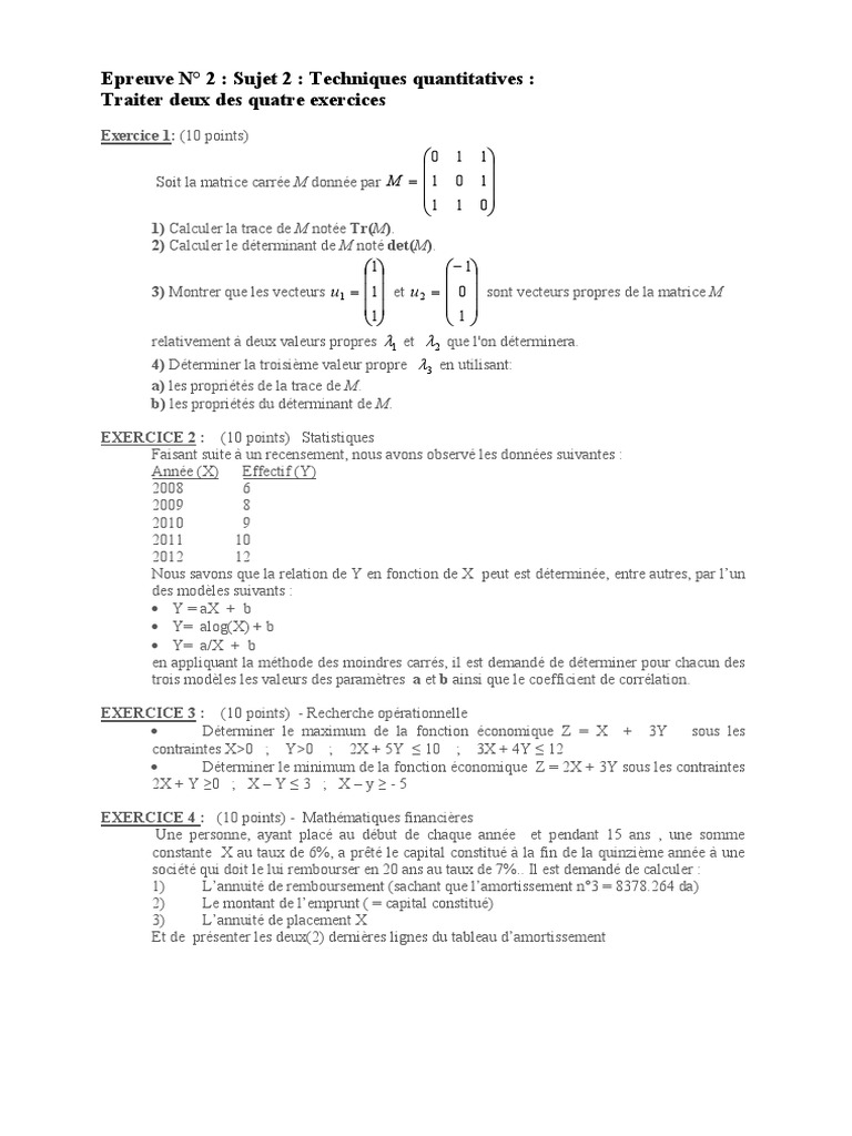 TQ 2013 Corrig | PDF | Prêts | Déterminant