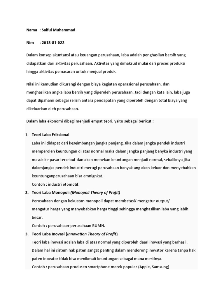 Saiful Laba | PDF | Bisnis | Karier & Perkembangan