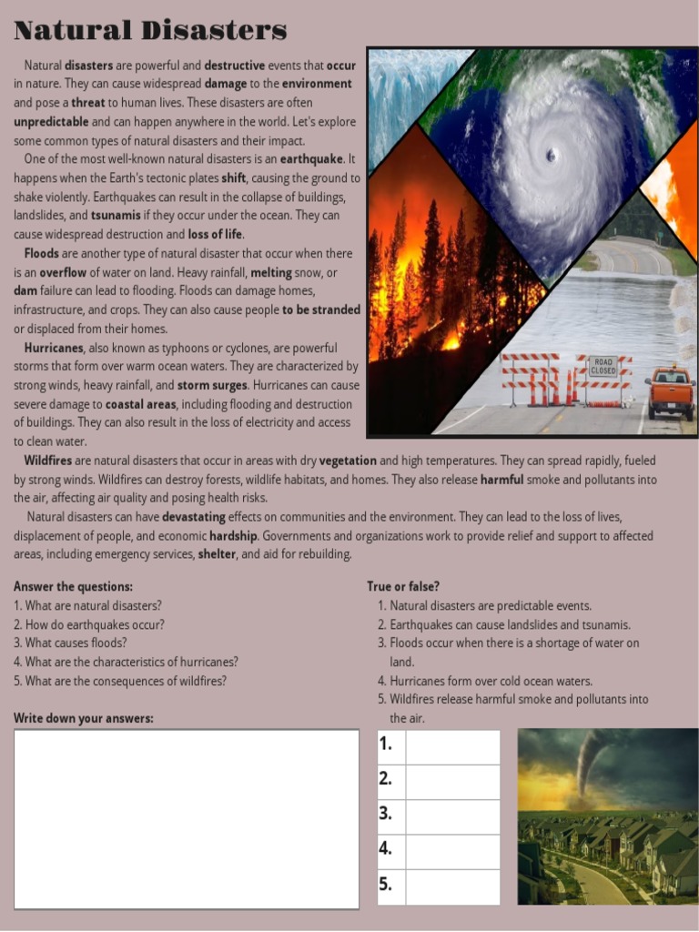 A2 - Natural Disasters | PDF | Natural Disasters | Flood