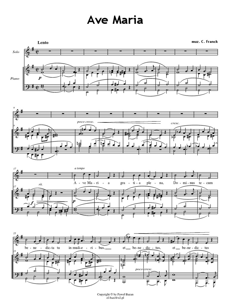 Ave Maria - C. Franck (Vocal) | PDF