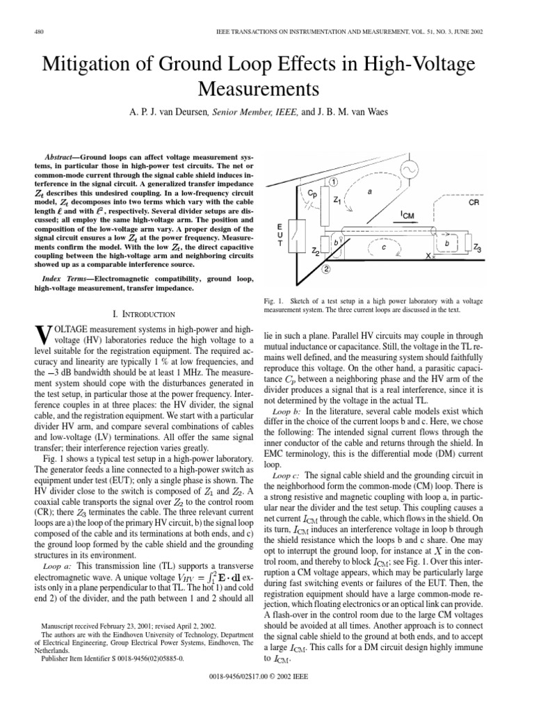 Mitigation of Ground Loop Effects in High-Voltage Measurements | PDF