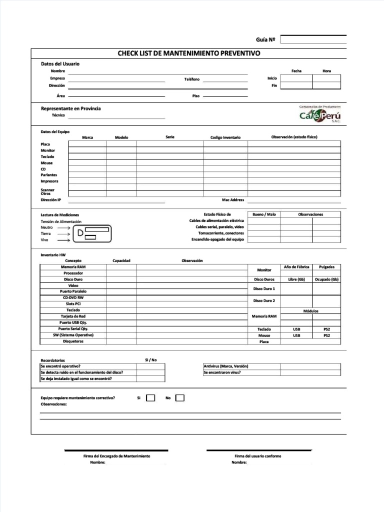 Wiac - Info PDF Check List de Mantenimiento Preventivo MPCP 004 PR Edit ...