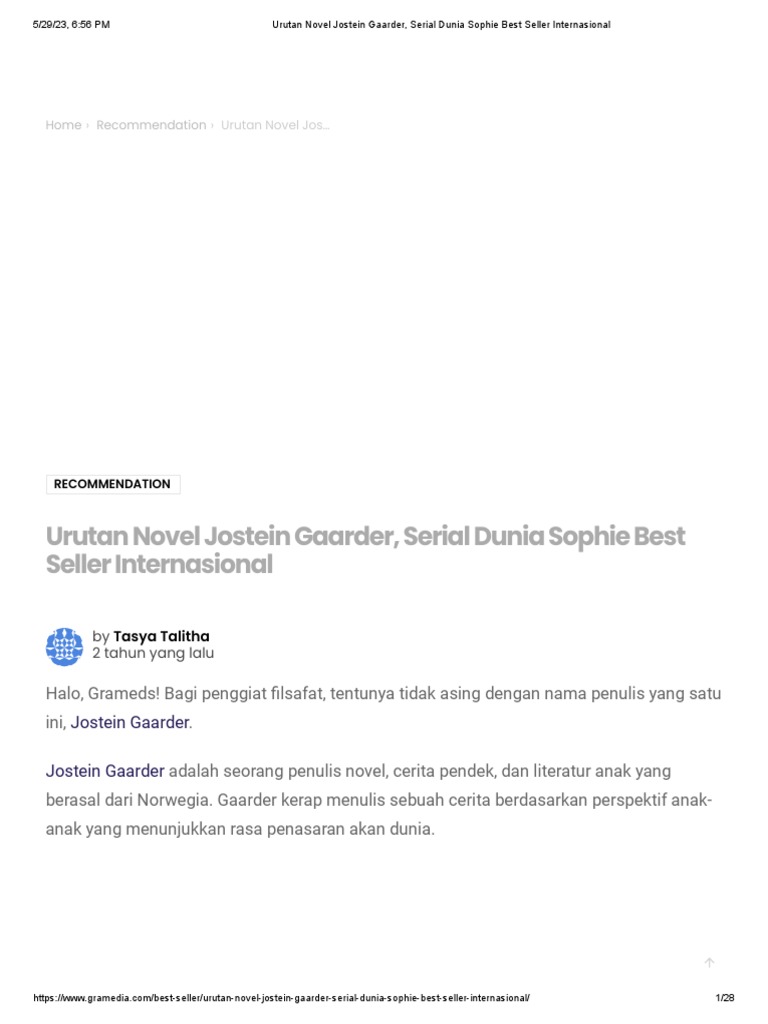 Urutan Novel Jostein Gaarder | PDF | Fiksi Umum