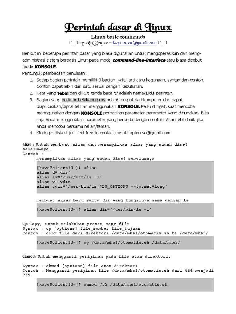 Linux Basic Commands (Bahasa) | PDF