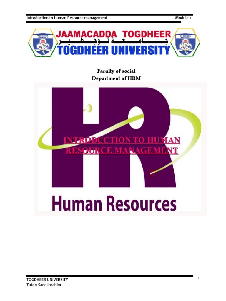 Chapter 1 Introduction To Human Resource Management | PDF Chapter 1 Introduction To Human Resource Management | PDF