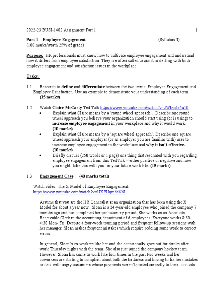 Part 1 Assignment BUSI-14021 | PDF | Employment | Psychological Concepts