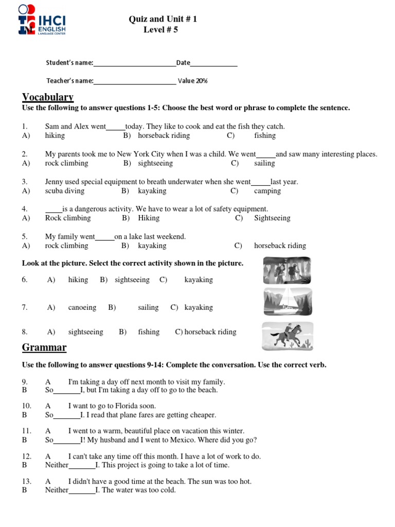 Quiz 1, Level 5 | PDF