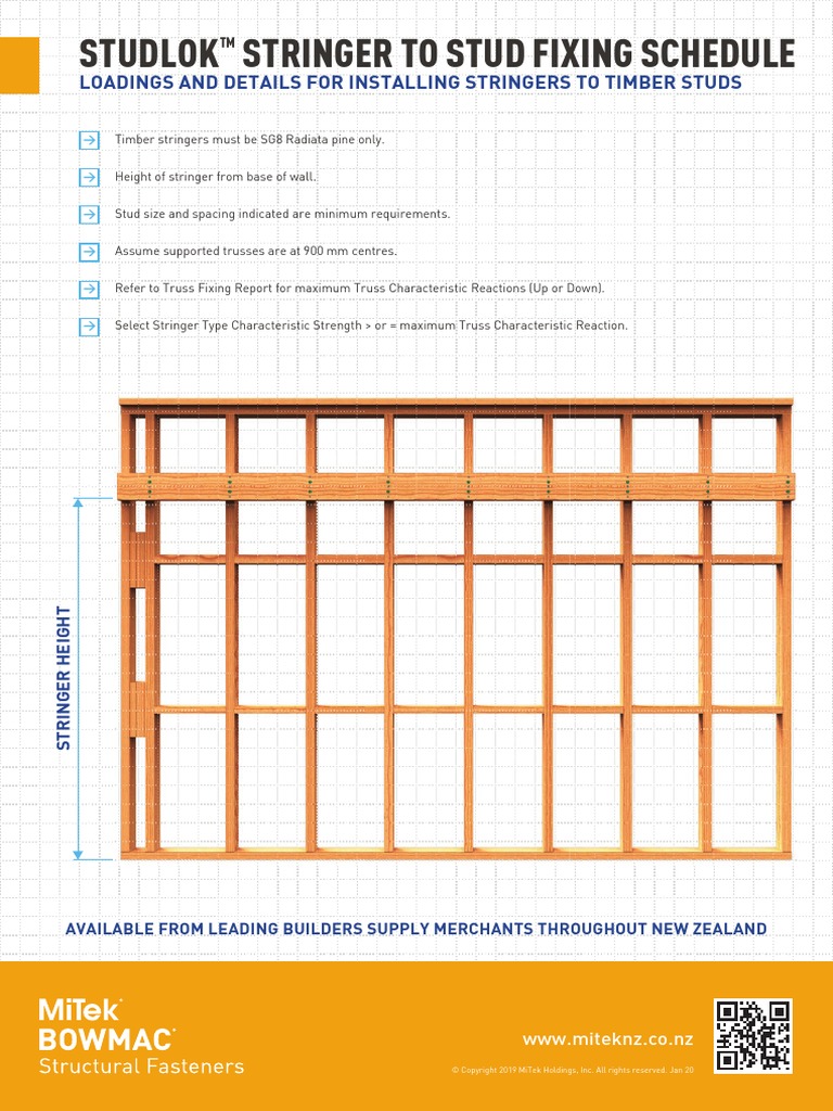 Stud Lok Stringer To Stud Fixing | PDF