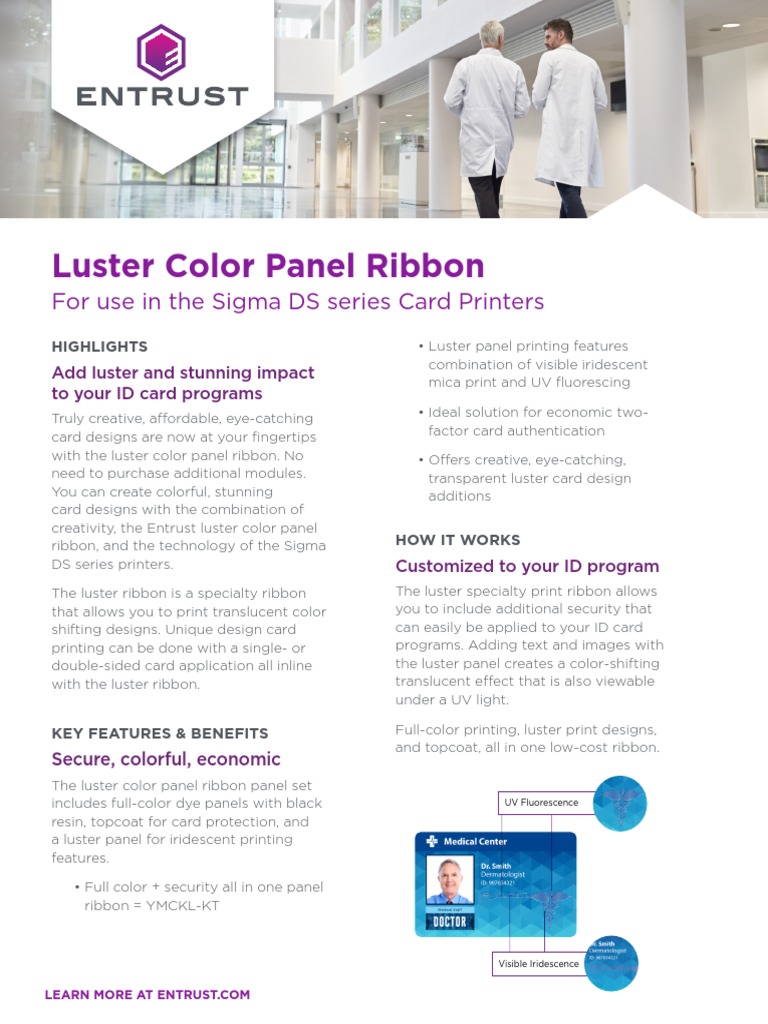 Luster Color Panel Ribbon for ID Cards | PDF | Printer (Computing) | Color