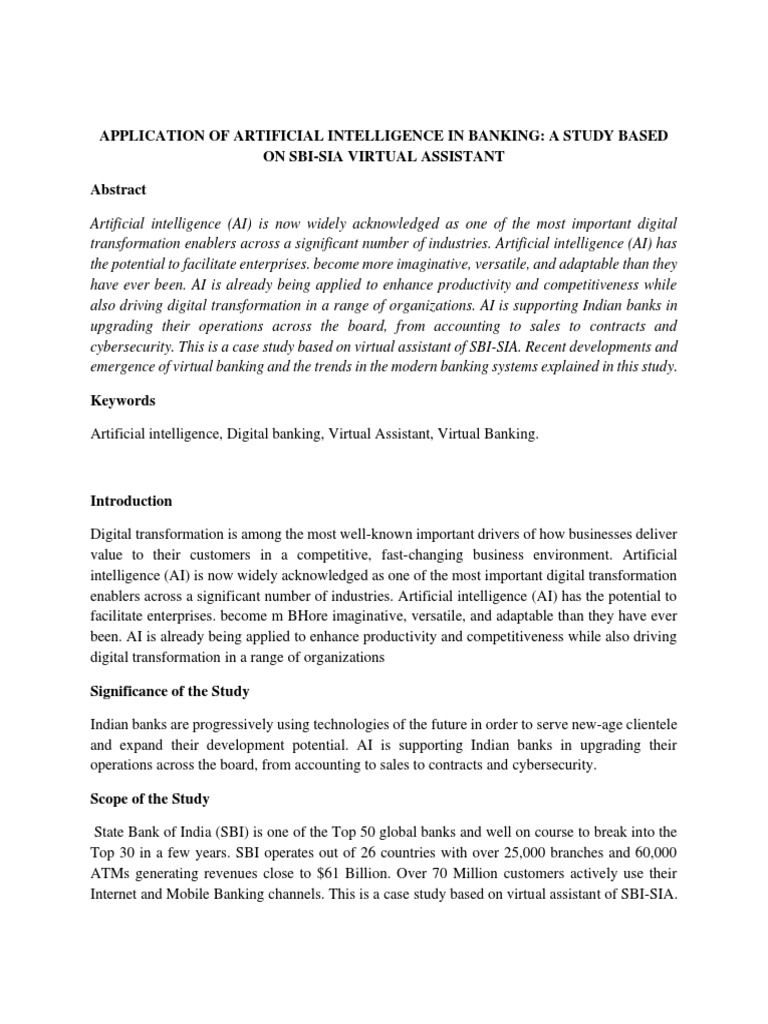 AI-SBI SIA-Article | PDF | Banks | Artificial Intelligence