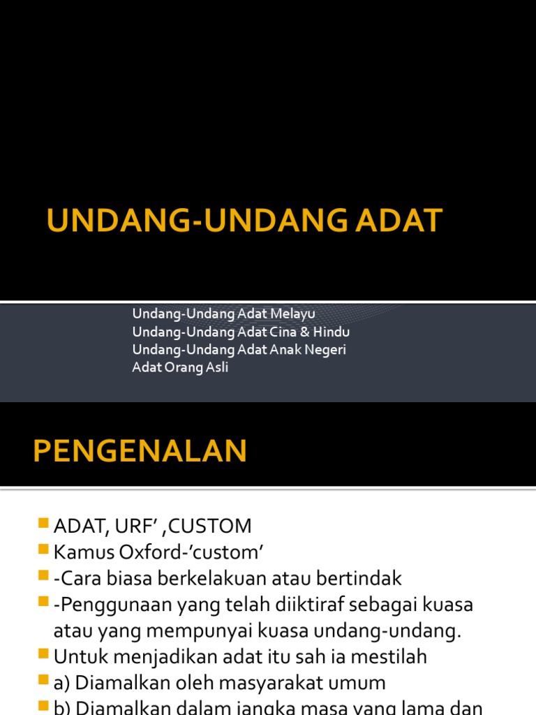 Undang-Undang Adat | PDF